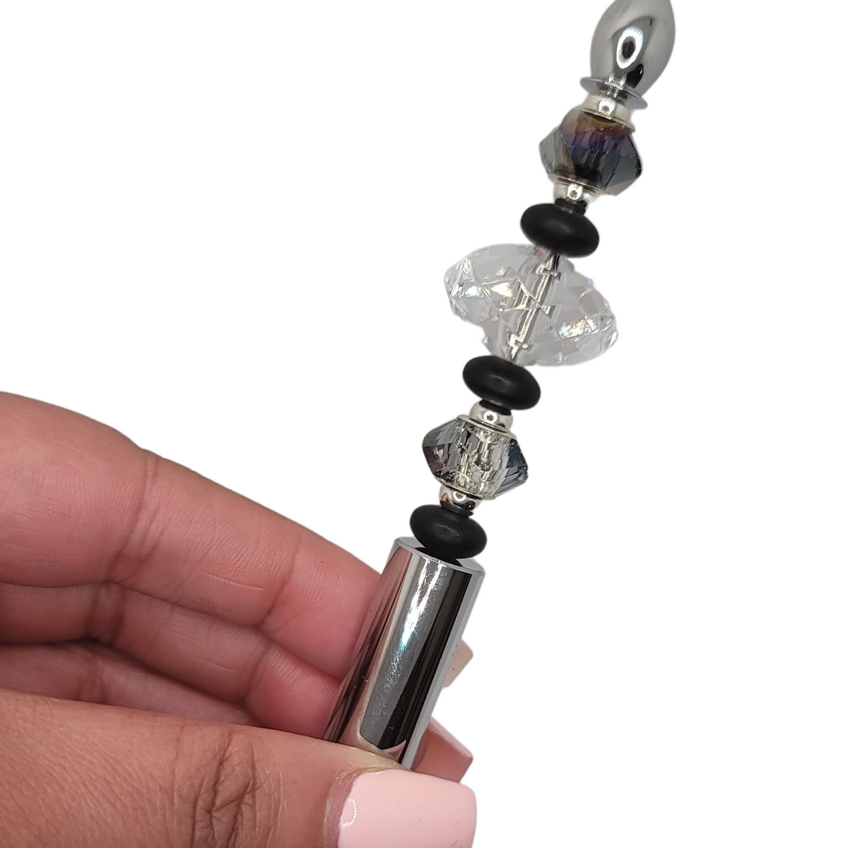 Meyla - Crystal, Black, & Silver Jeweled Ink Pen – Pendora's Pens
