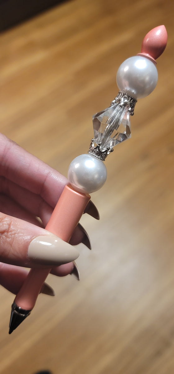 Crystal,Pearl & Pastel Pink Jeweled Ink Pen – Pendora's Pens