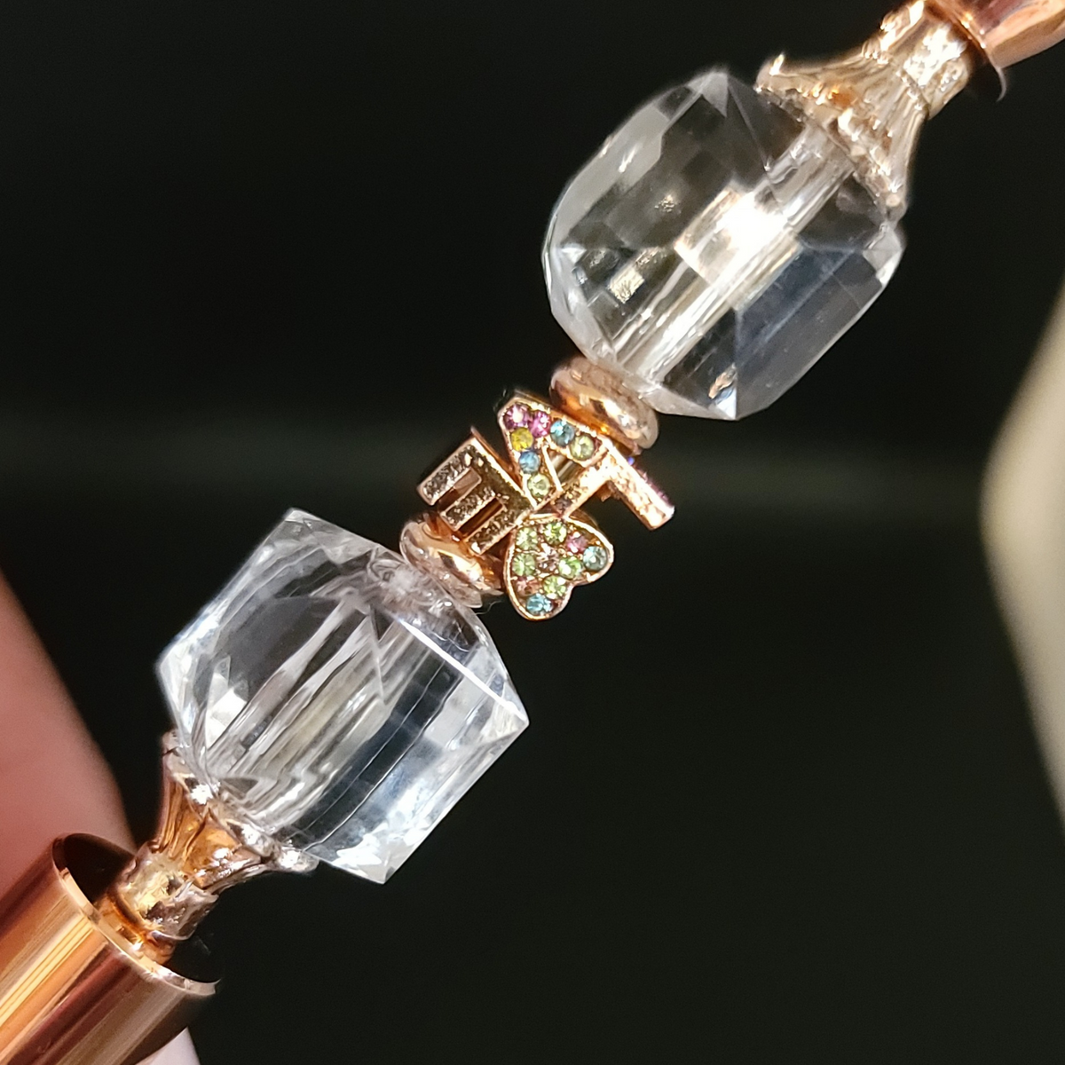 Charlotte - Crystal & Rose Gold Jeweled Pen – Pendora's Pens